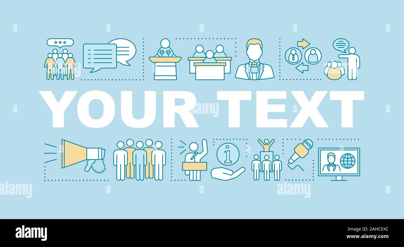 Public speaking skill word concepts banner. Your text here. Oratory and ...