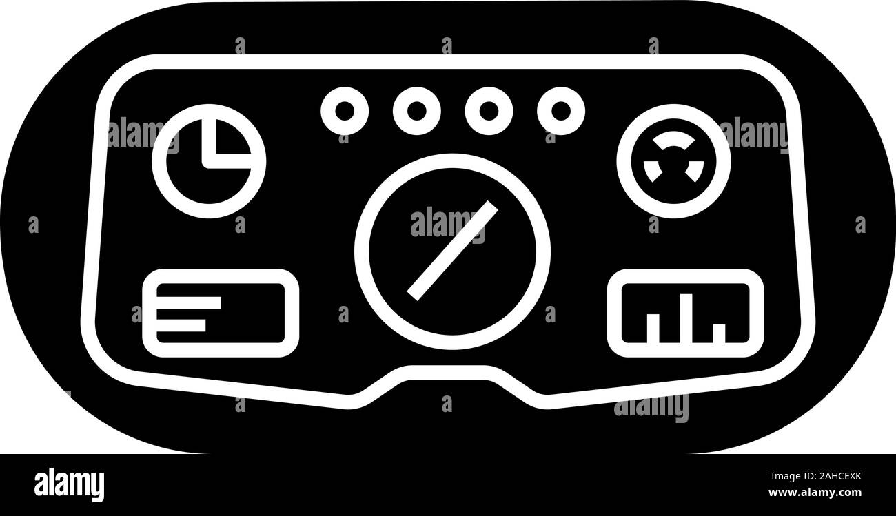 VR headset HUD glyph icon. Silhouette symbol. Head-up display. Thin ...