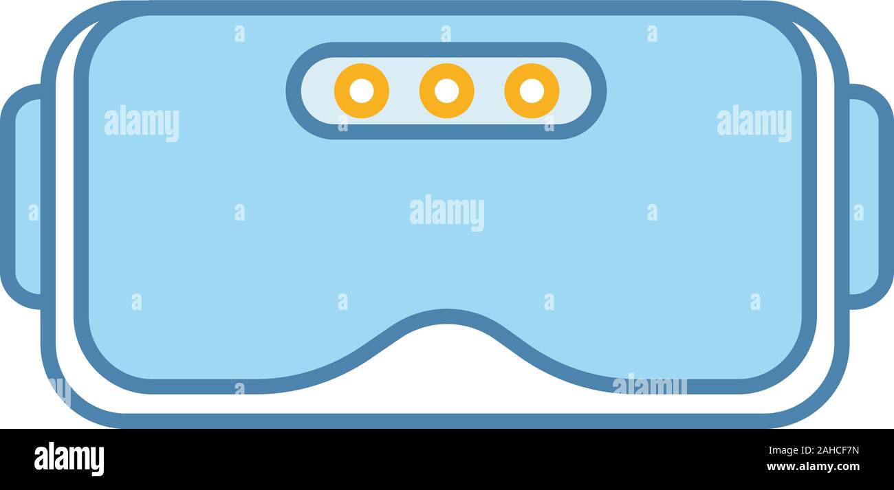 VR headset color icon. Virtual reality mask set. VR glasses, goggles ...