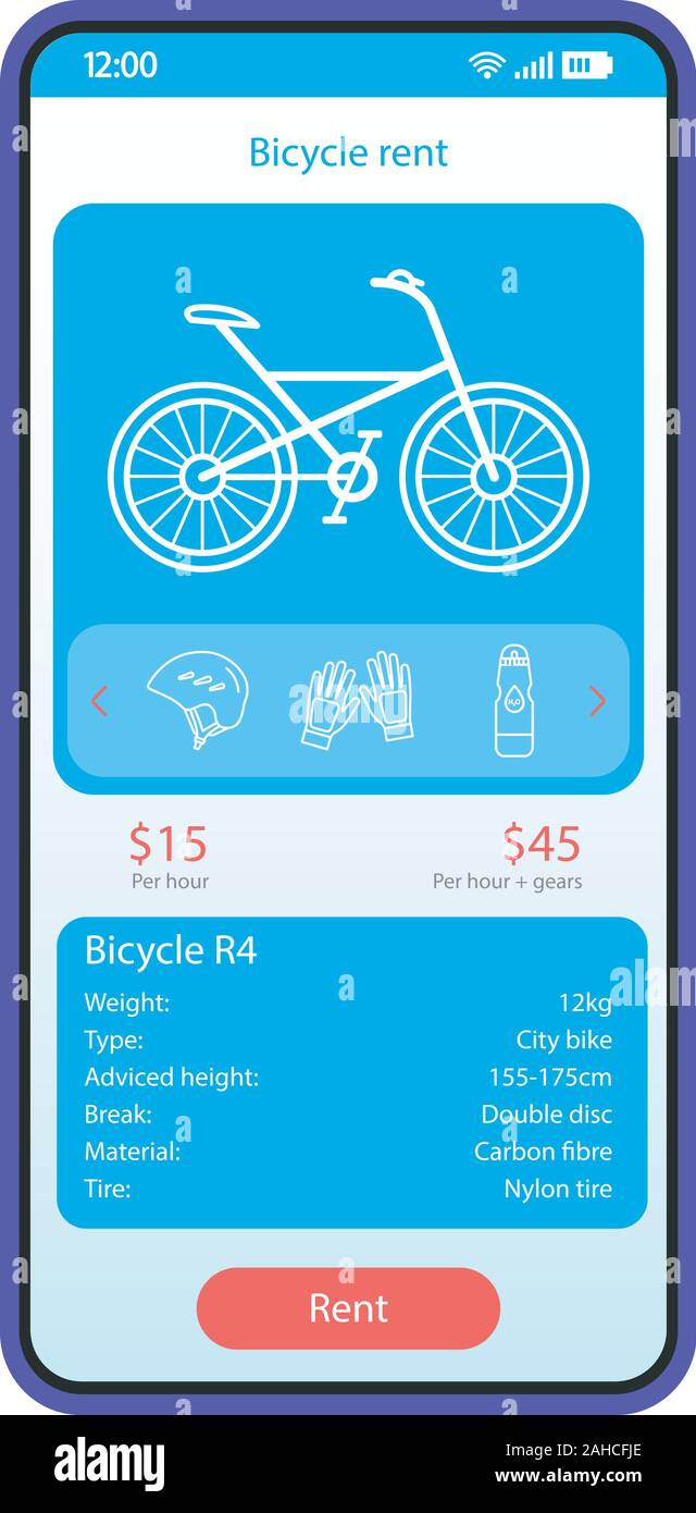 Transport rent app smartphone interface vector template. Mobile ... Transport rent app smartphone interface vector template. Mobile ...