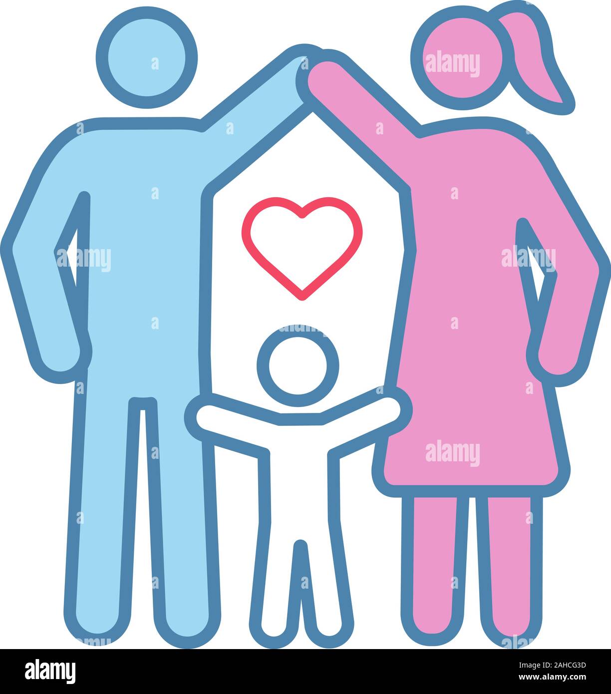 Child protection color icon. Family. Positive parenting. Childcare ...