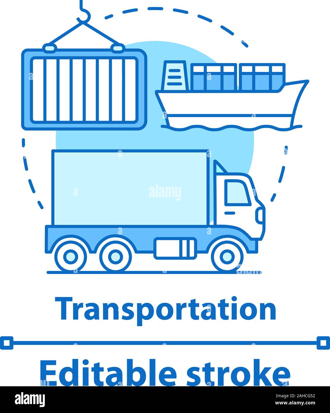 Transportation concept icon. Cargo shipping idea thin line illustration ...