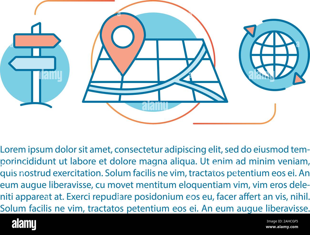 Direction and route searching concept linear illustration. Getting ...