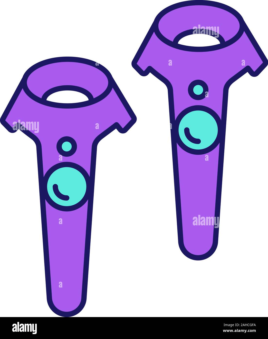 VR wireless controllers color icon. Virtual reality gamepad. VR game ...