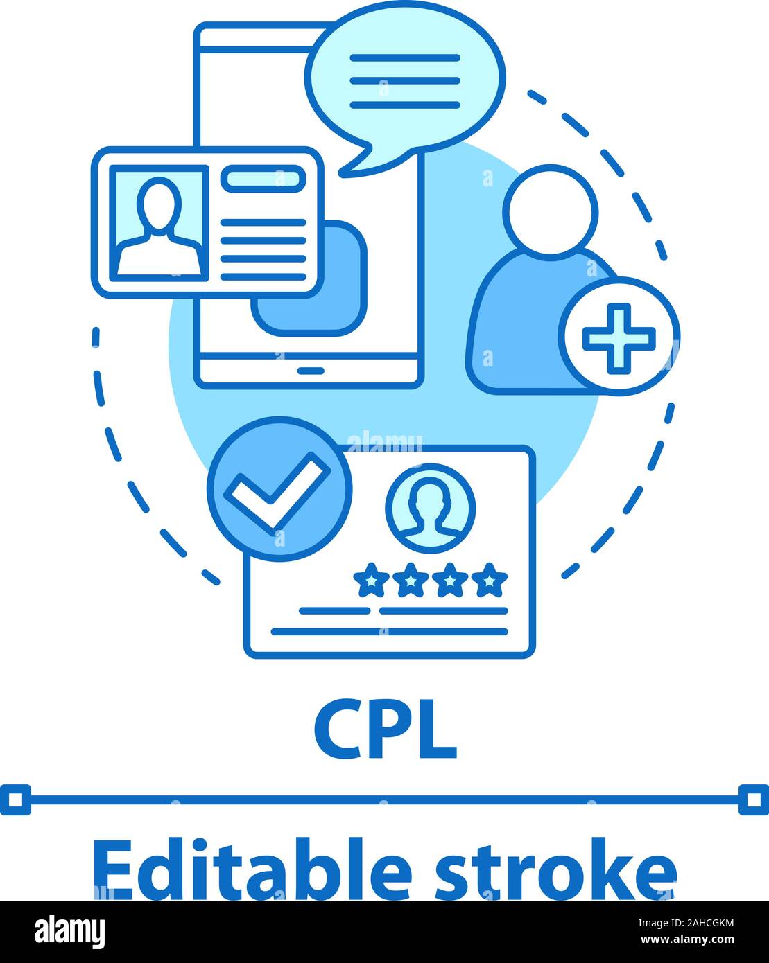 CPL concept icon. Customer loyalty program. Cost per lead idea thin ...