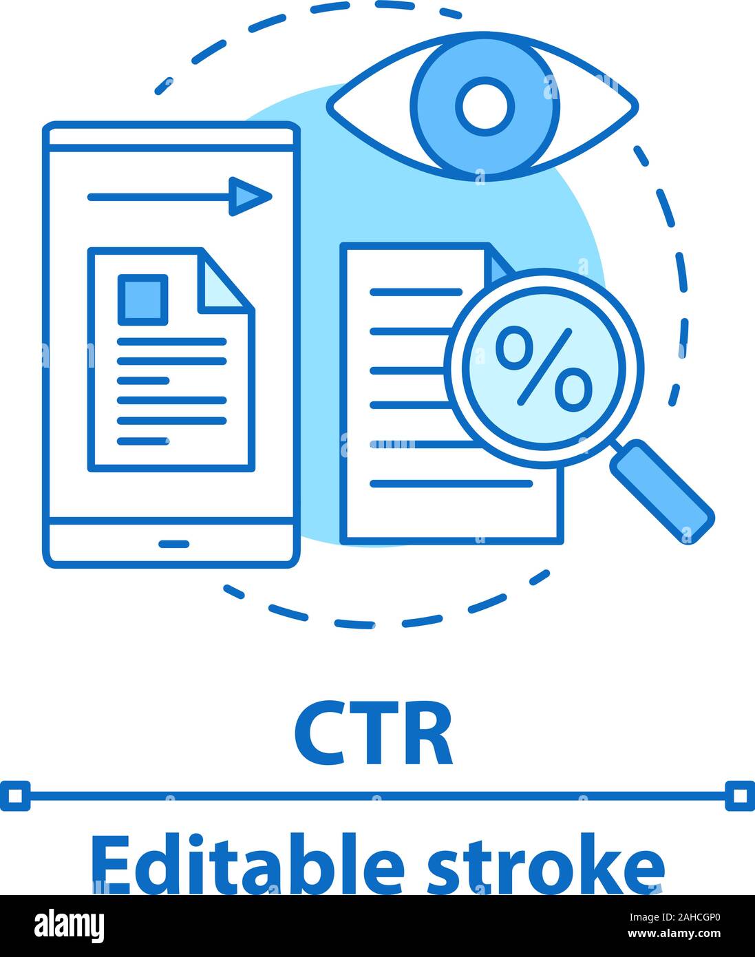 CTR concept icon. Click through rate idea thin line illustration ...