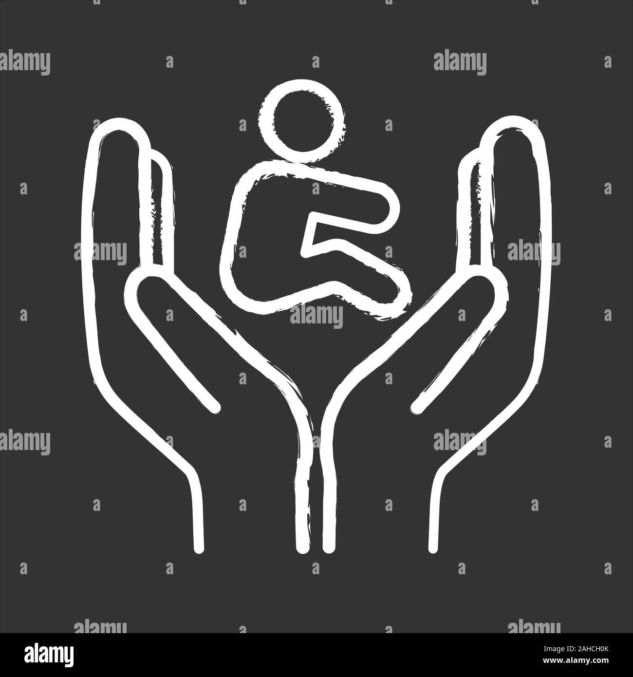 Child custody chalk icon. Children's rights. Child protection day ...