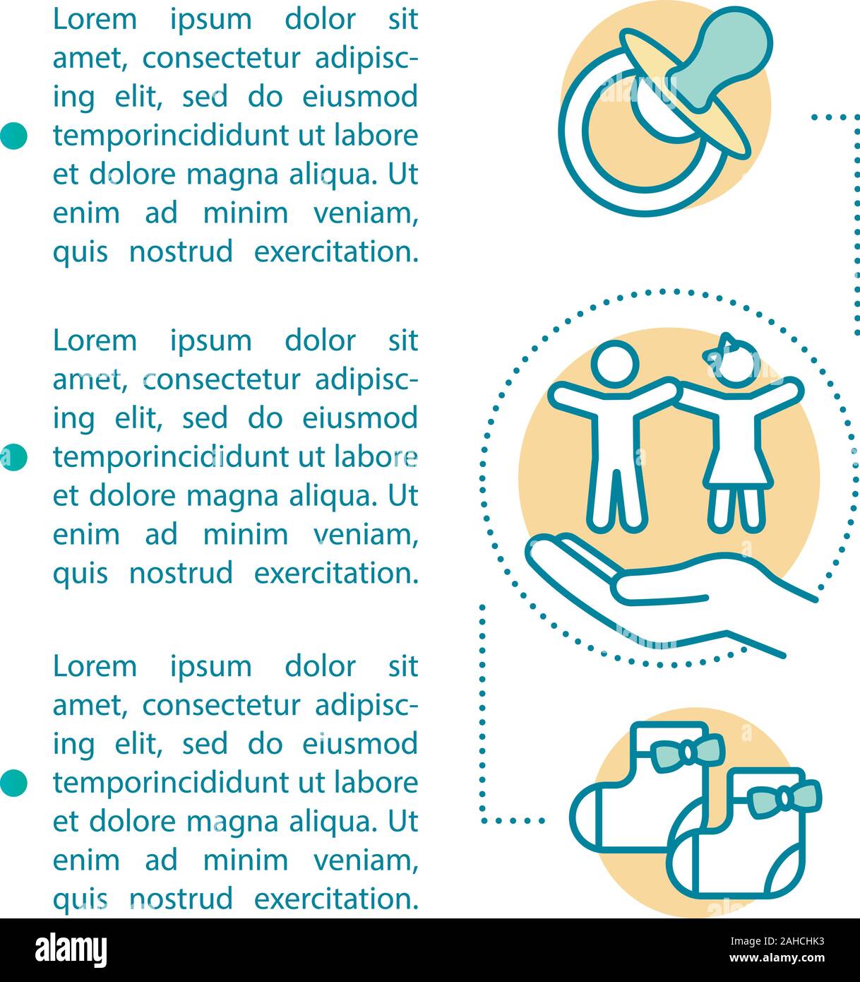 Childcare service article page vector template. Babysitting. Brochure ...