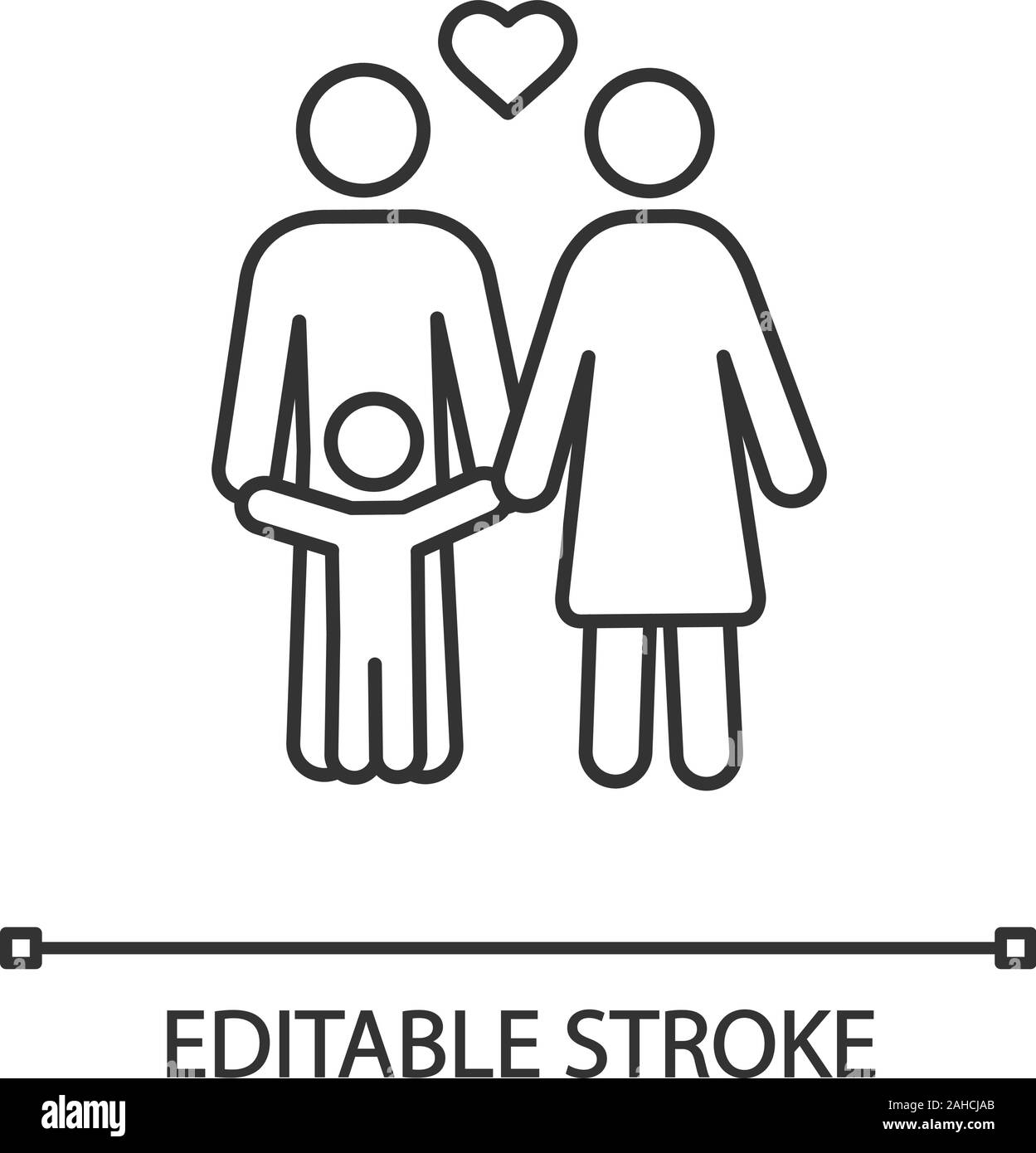 Child support linear icon. Thin line illustration. Family. Childcare ...