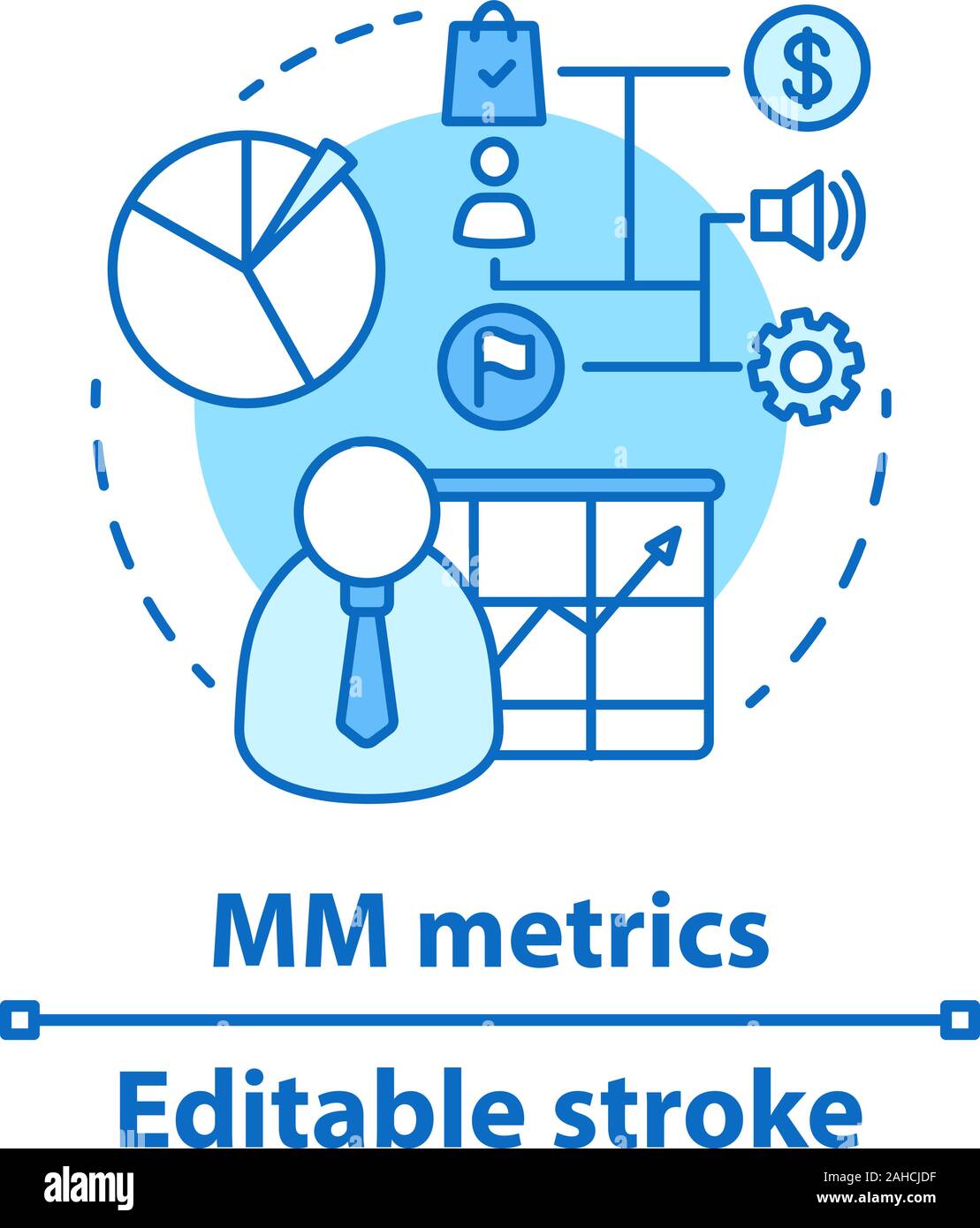 SMM metrics concept icon. Advertising campaign. Internet promotion ...
