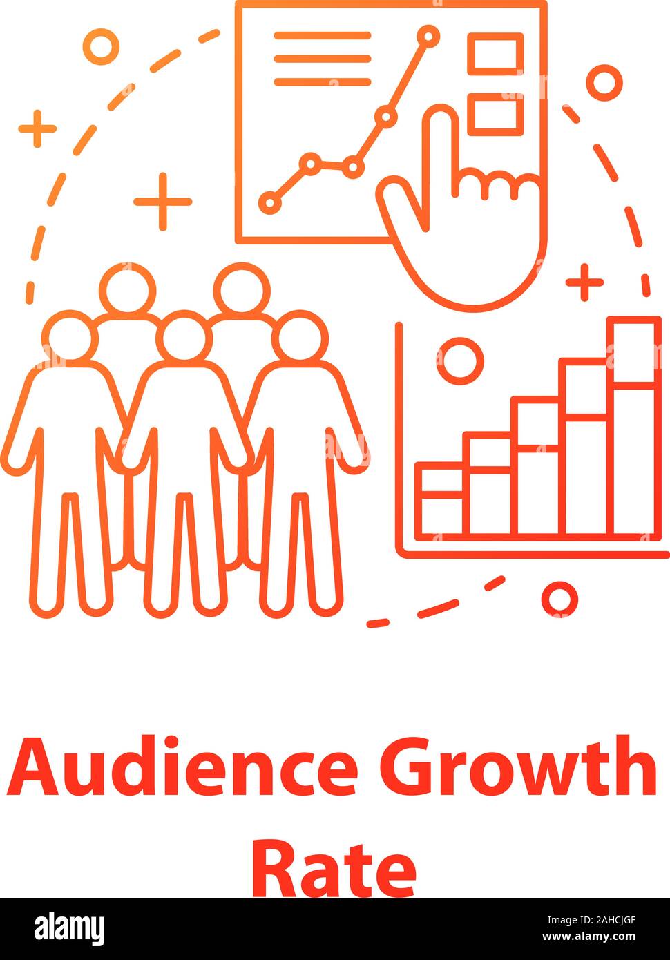 Audience growth rate concept icon. SMM metrics, tools. Customer ...