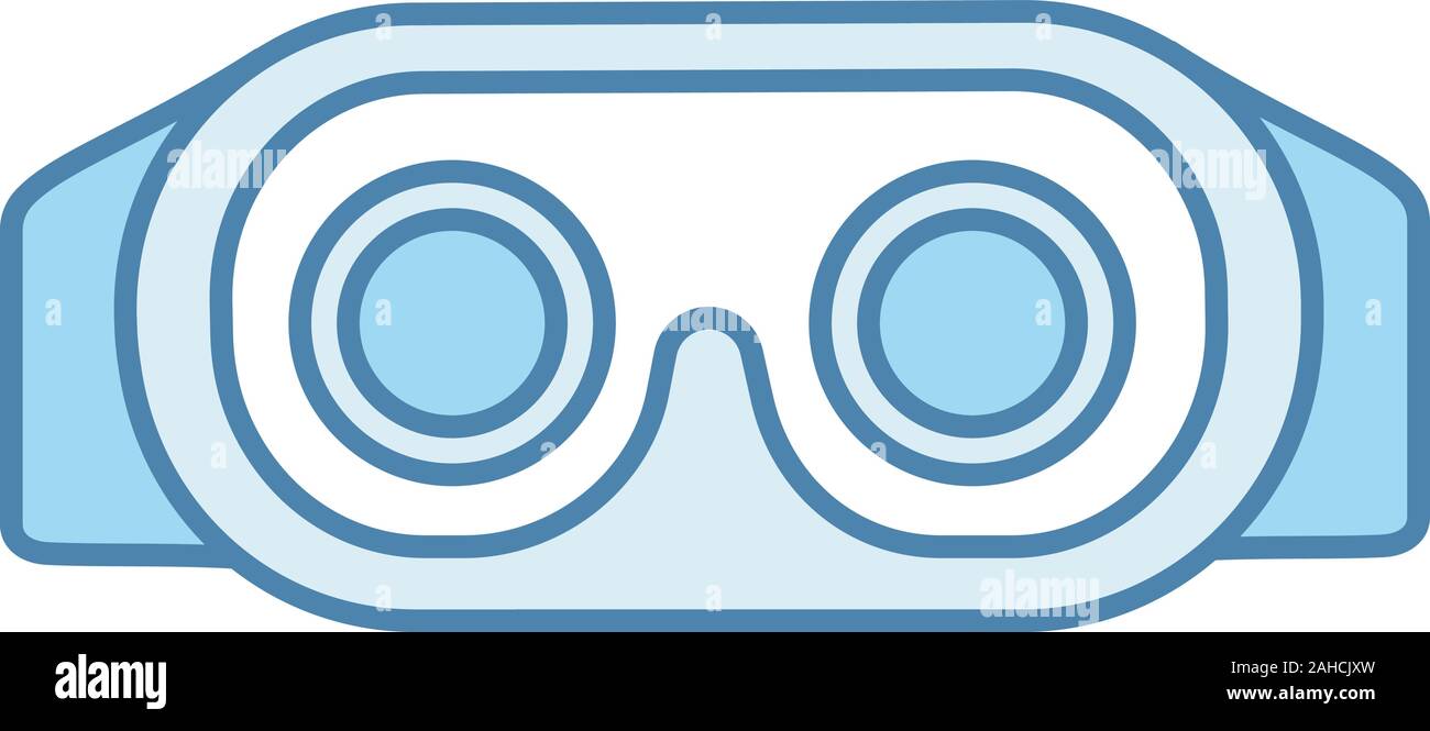 VR headset inside view color icon. Virtual reality mask set. 3D VR ...