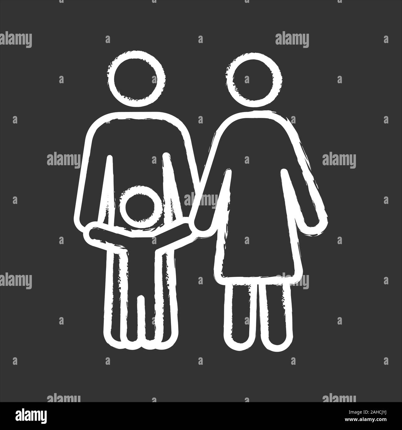 Child support chalk icon. Family. Childcare. Happy parenthood. Isolated ...