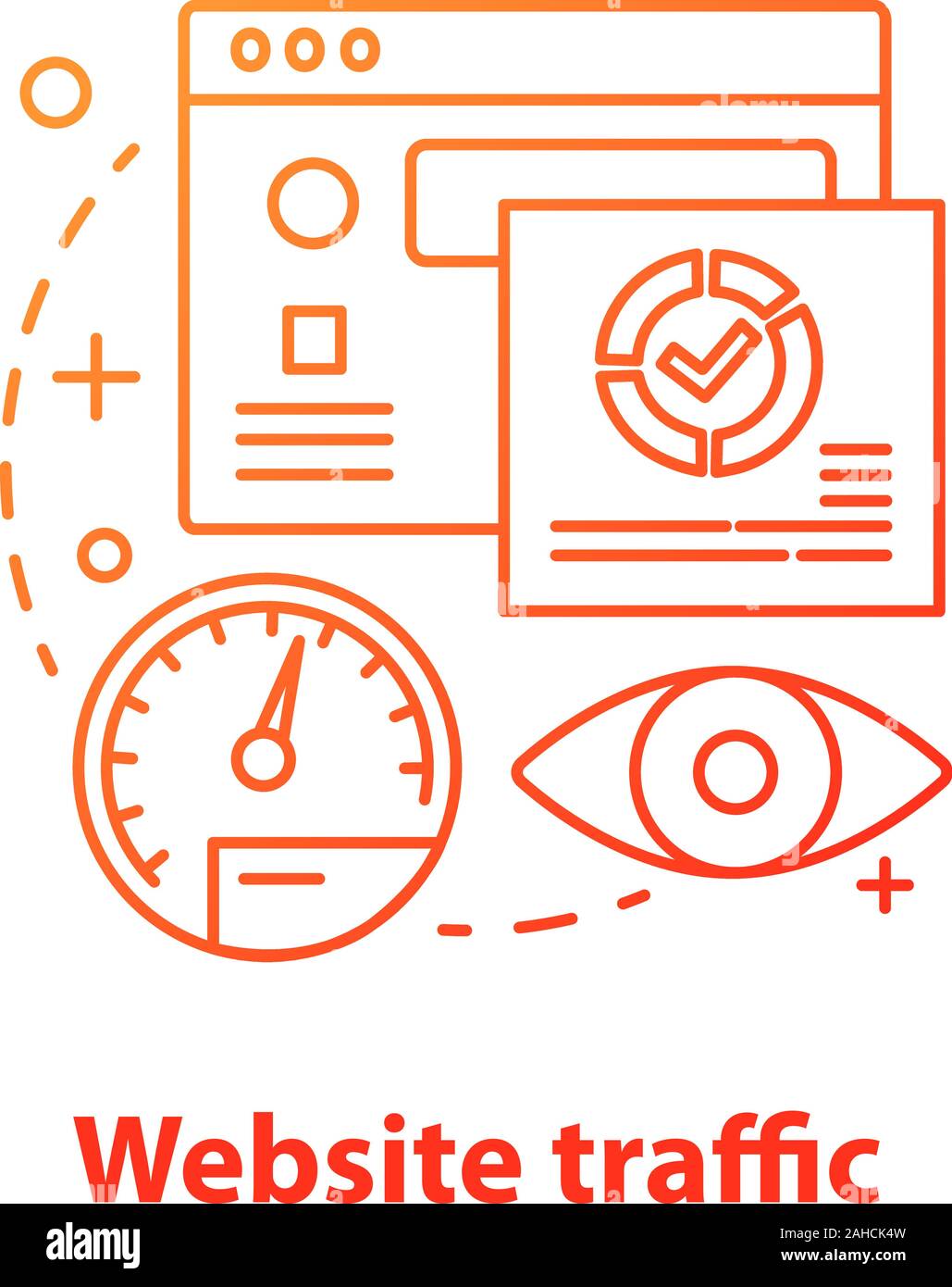 Website traffic concept icon. SMM, SEO metrics. Social media analytics ...