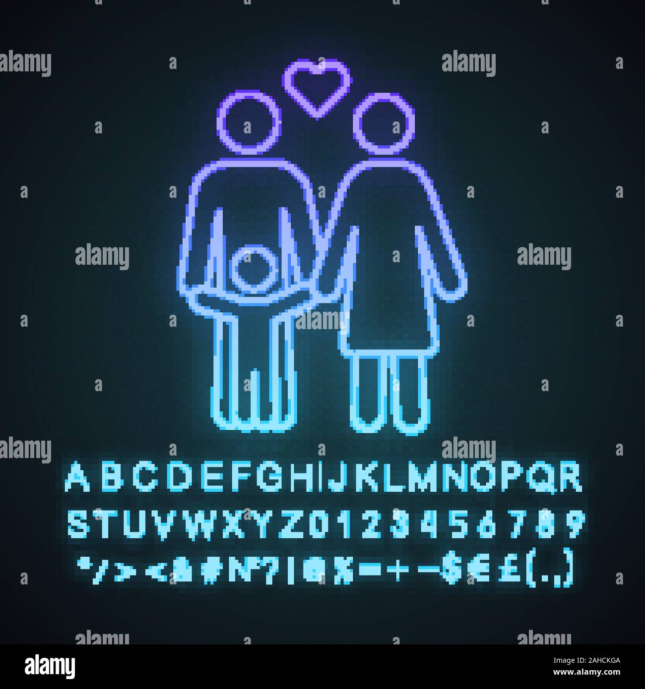 Child support neon light icon. Family. Childcare. Happy parenthood ...