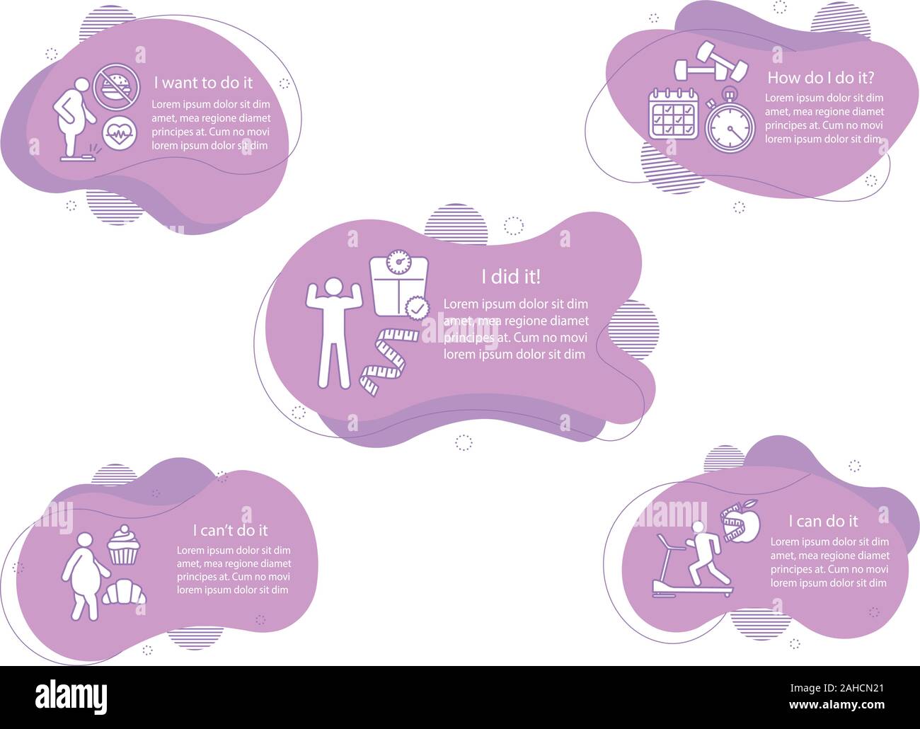 Healthy lifestyle motivation concept illustrations. Weight loss ...