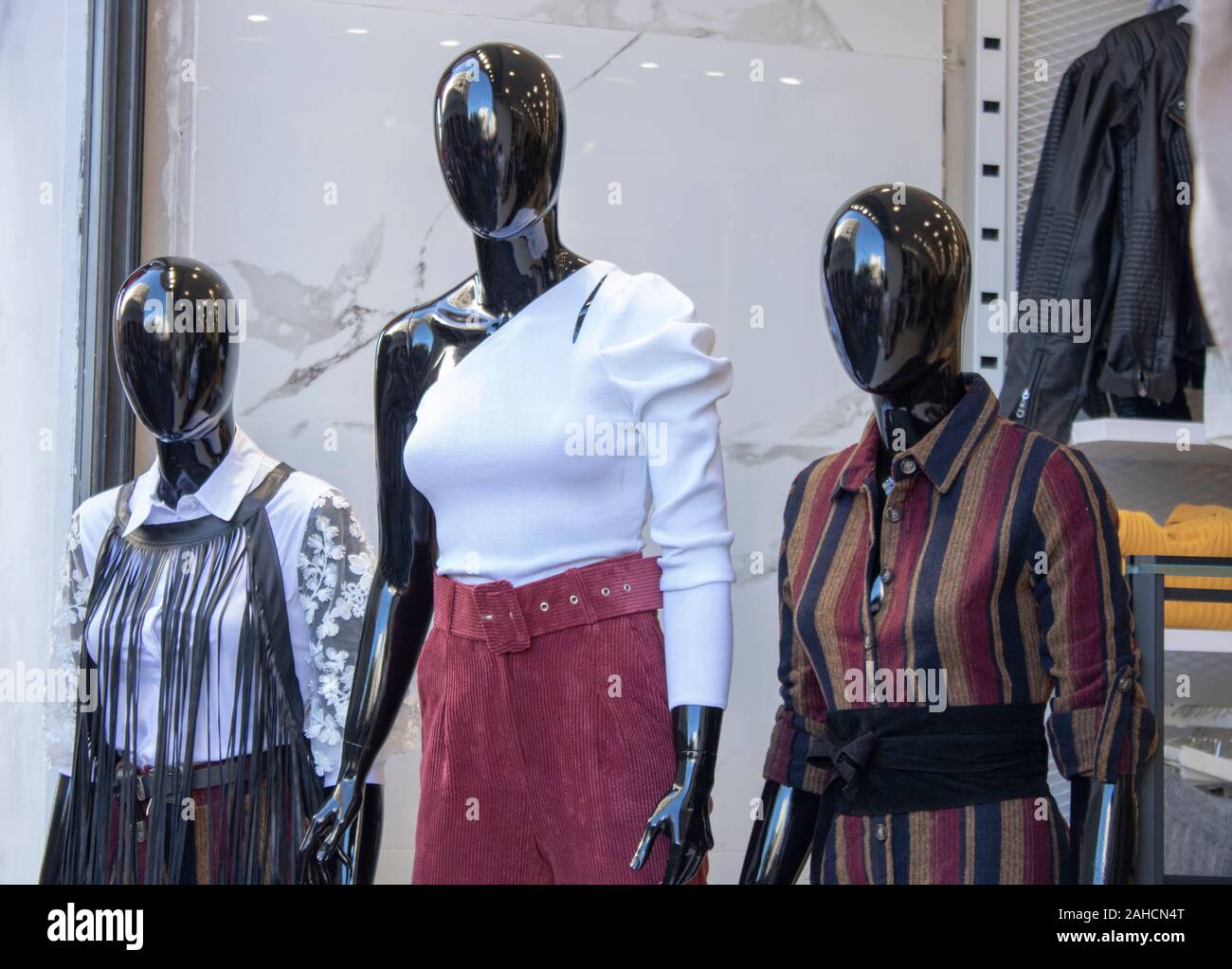 Black lifeless mannequin. There's clothes on. Made of plastic Stock ...