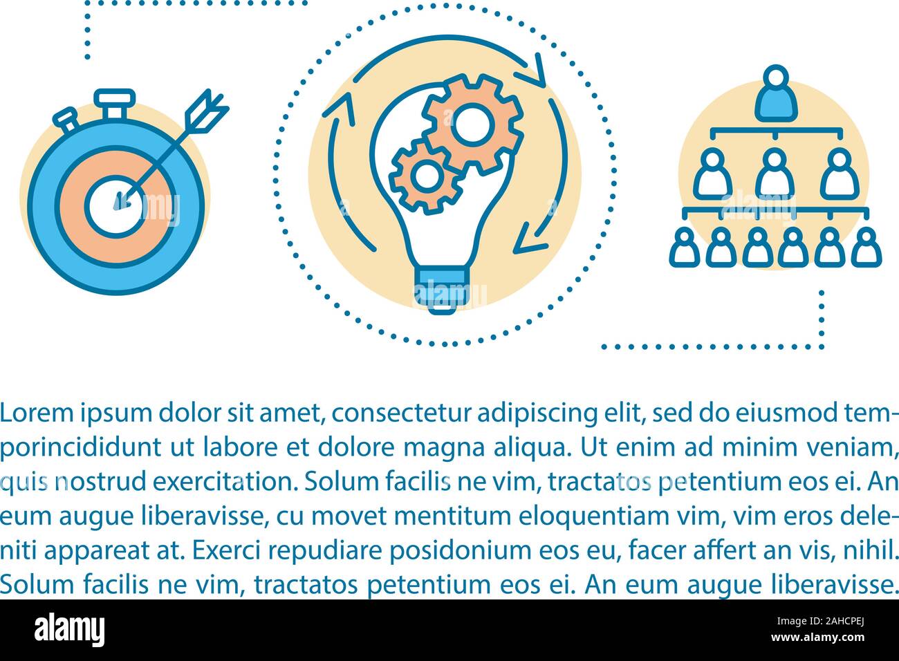Emotions control ways concept linear illustration. Goal achievement ...