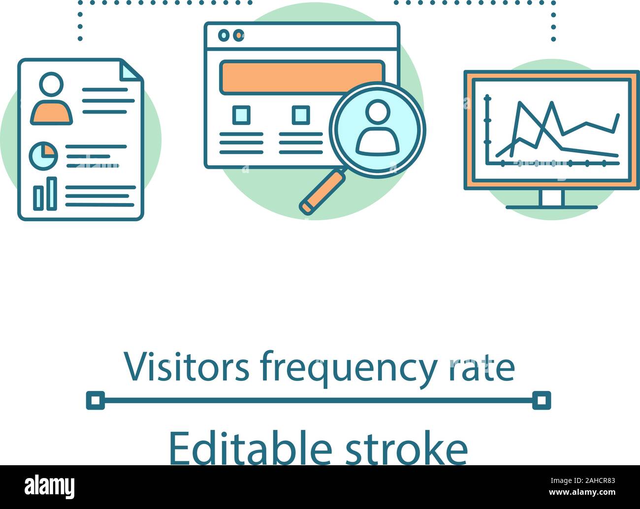 Visitor frequency rate concept icon. Social media analytics. SMM ...
