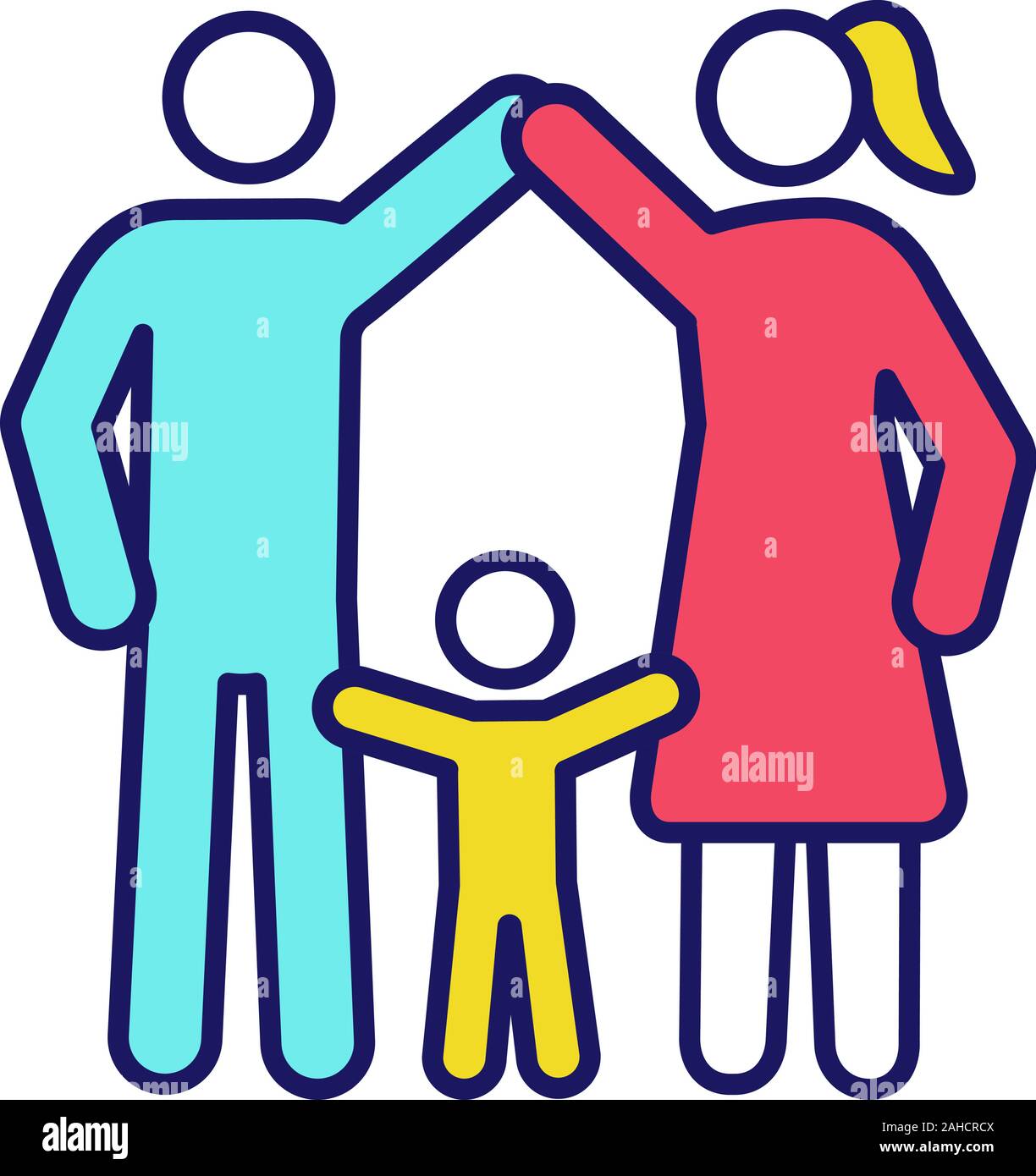 Child protection color icon. Family. Positive parenting. Childcare ...