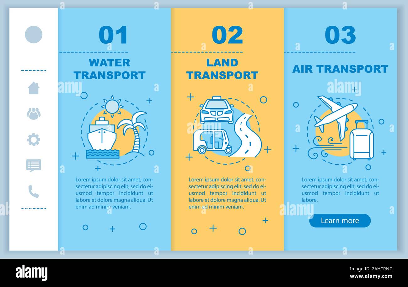 Transportation services mobile app page screen vector template ...