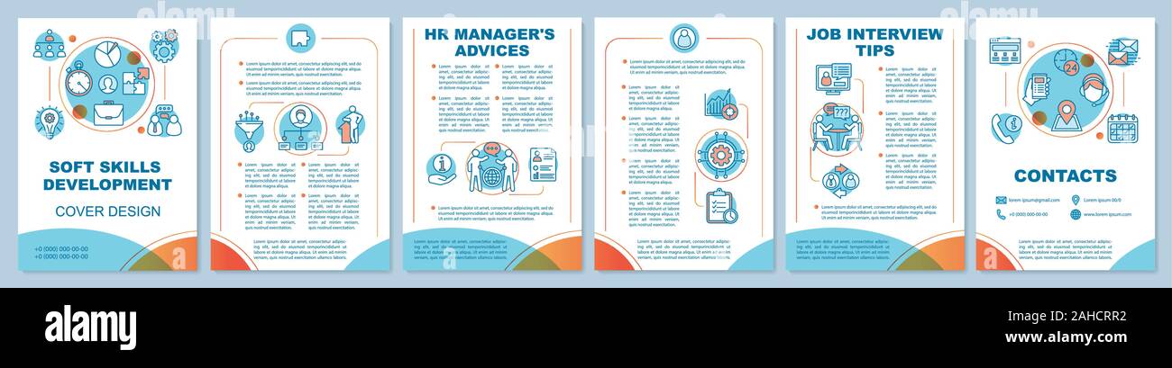 HR soft skills brochure template layout. Job interview tips. Flyer ...