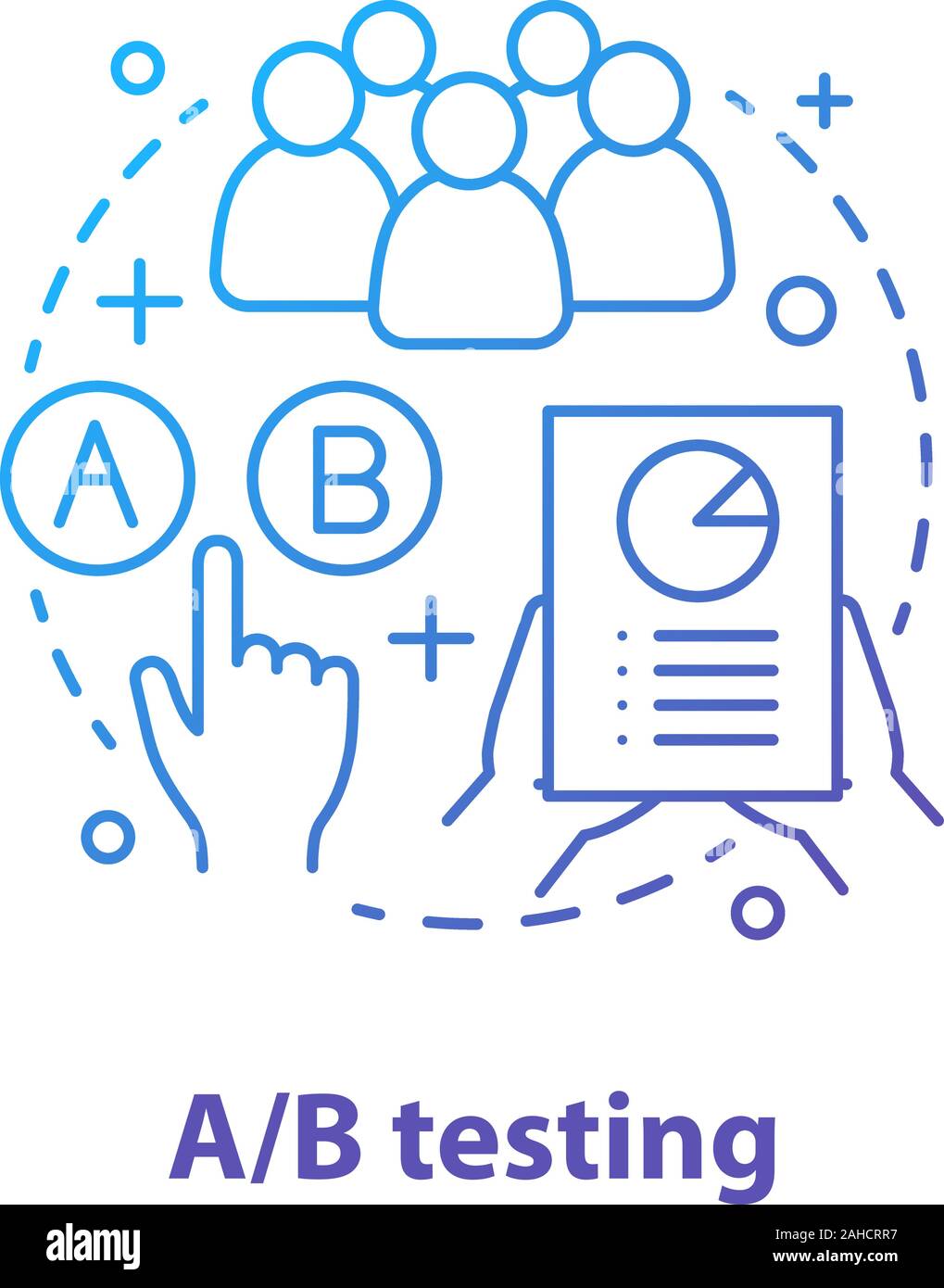 A/B testing concept icon. Lead generation. Advertising campaign idea ...