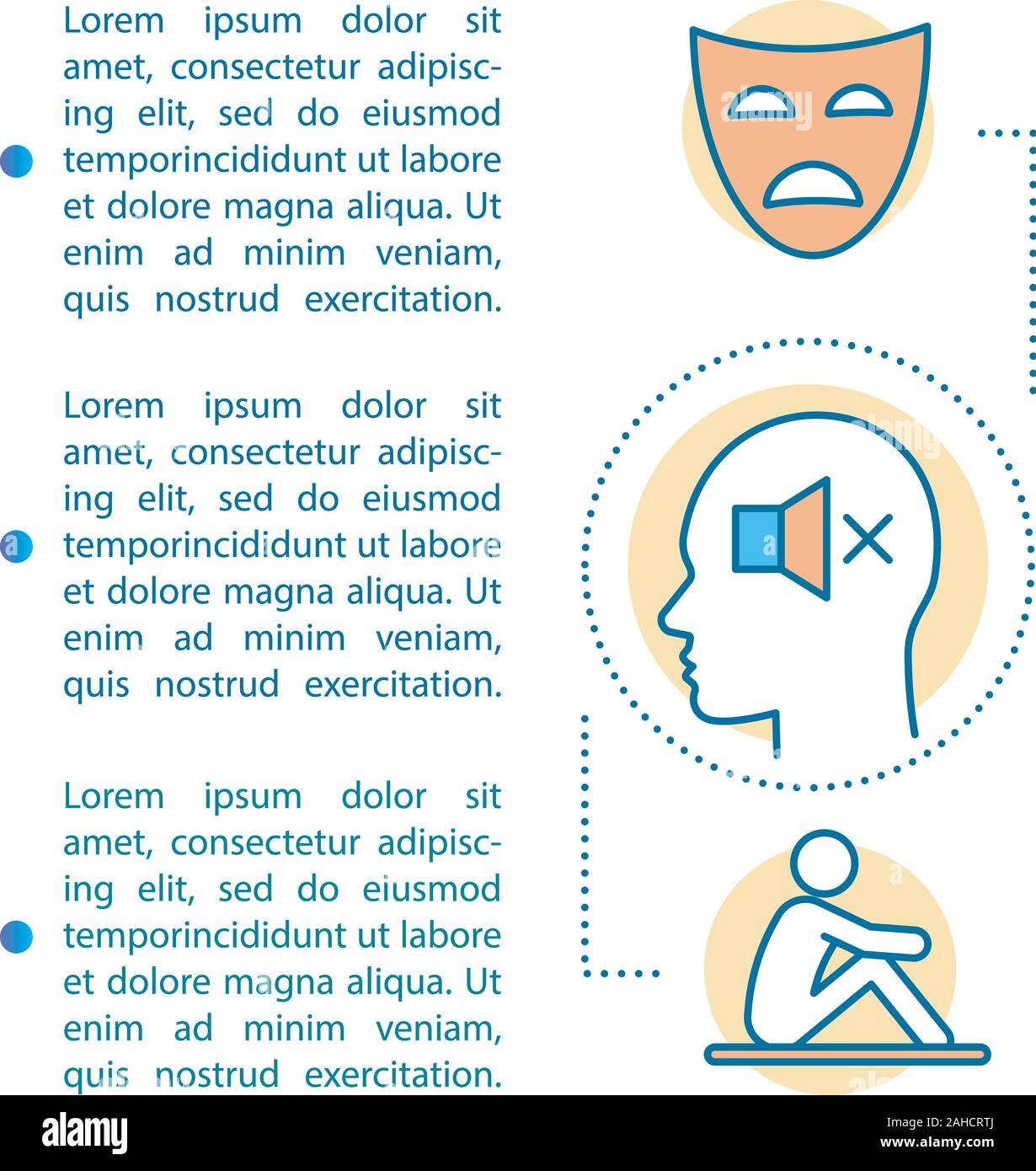 Hard feelings article page vector template. Despair, sadness, restraint ...