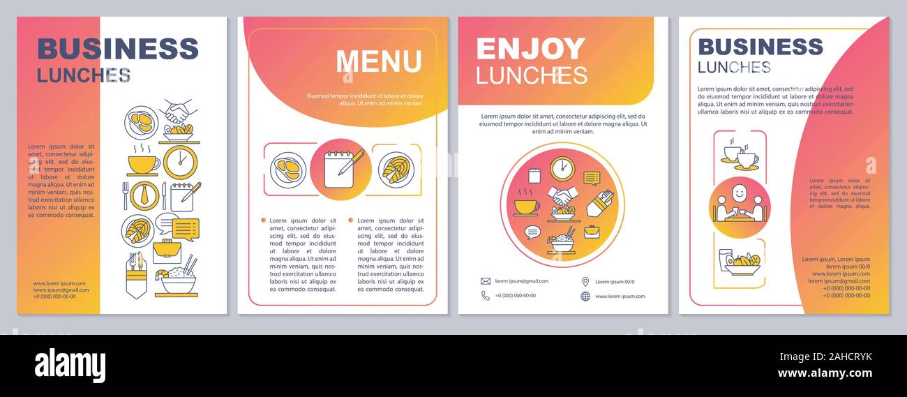 Business lunch brochure template layout. Flyer, booklet, leaflet print ...