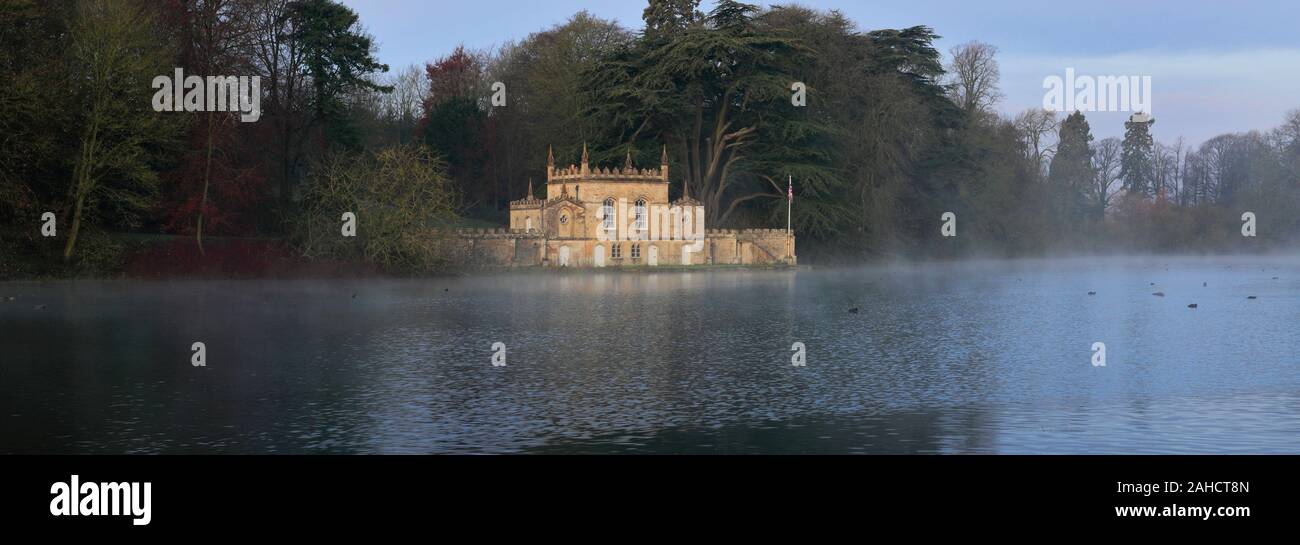 View of Fort Henry, a gothic folly in Exton Park, Exton village ...