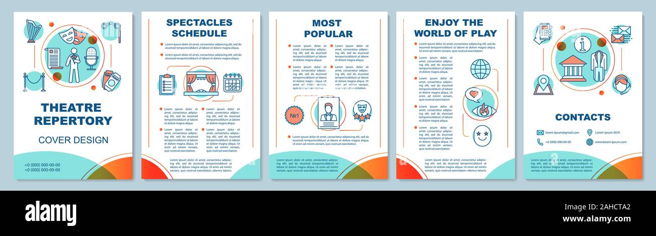 Theatre brochure template layout. Concert event. Spectacle repertory ...