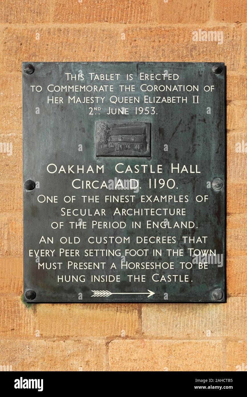 Summer view of Oakham Castle Hall, market town of Oakham, Rutland ...