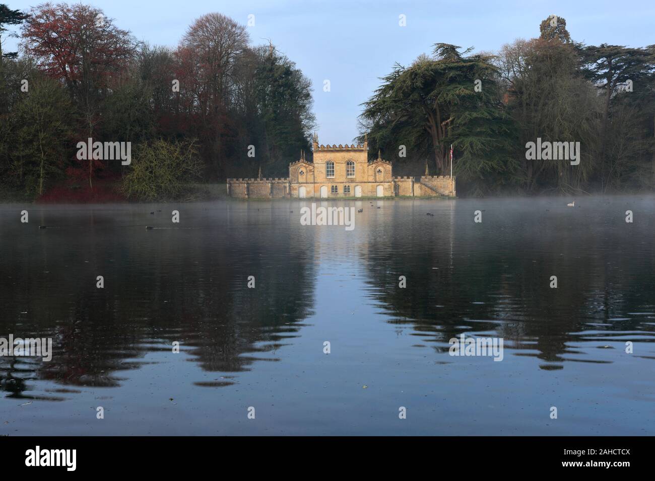View of Fort Henry, a gothic folly in Exton Park, Exton village ...