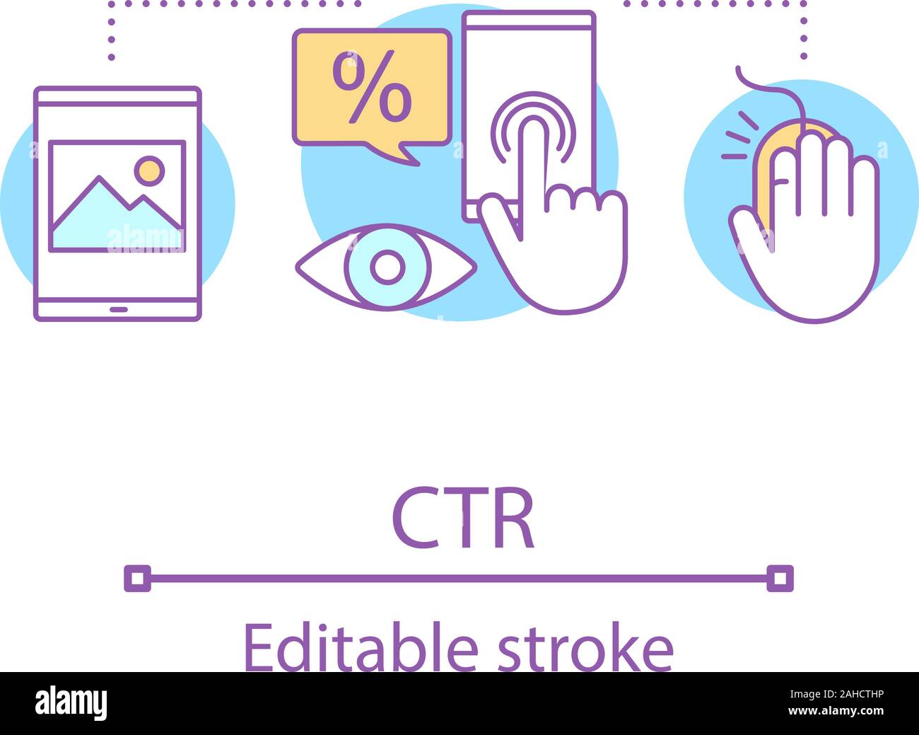 CTR concept icon. Click through rate idea thin line illustration ...