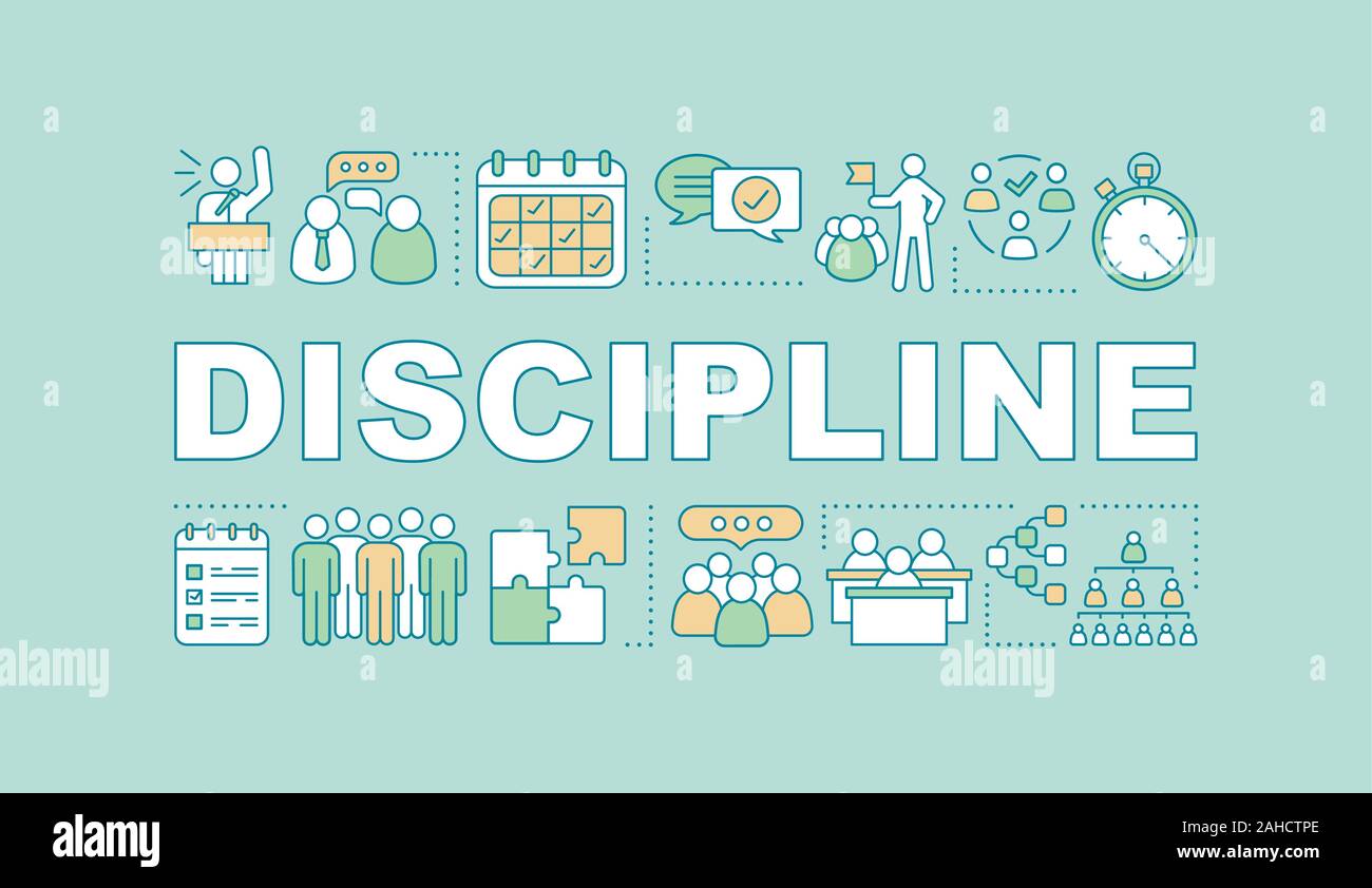 Discipline word concepts banner. HR management. Teamwork. Leadership ...