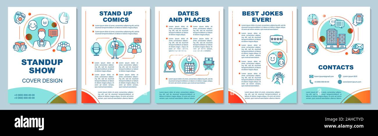Standup show brochure template layout. Event in theatre. Concert ...