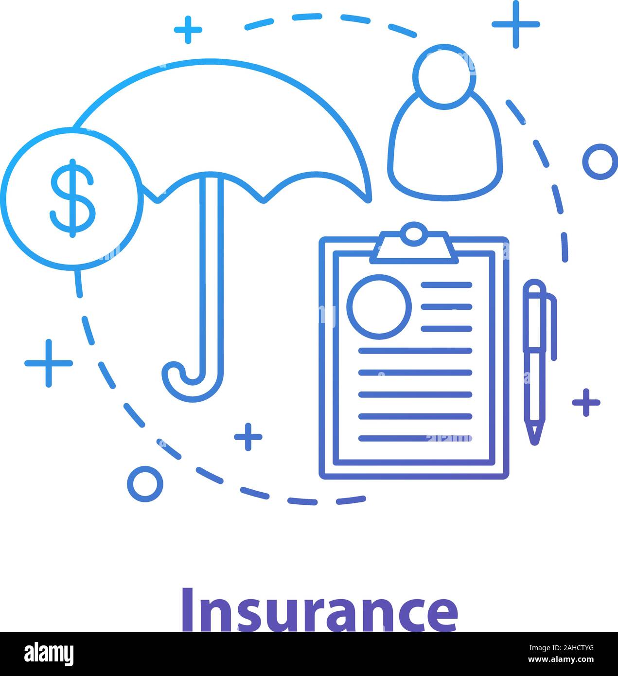 Life insurance policy concept icon. Risk management idea thin line ...