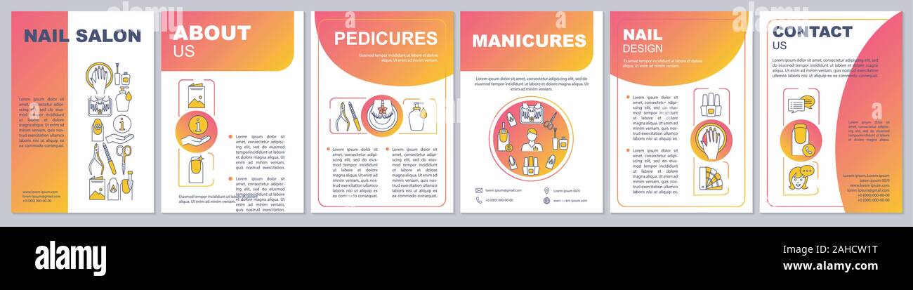 Nail salon brochure template layout. Pedicure, manicure service. Flyer ...