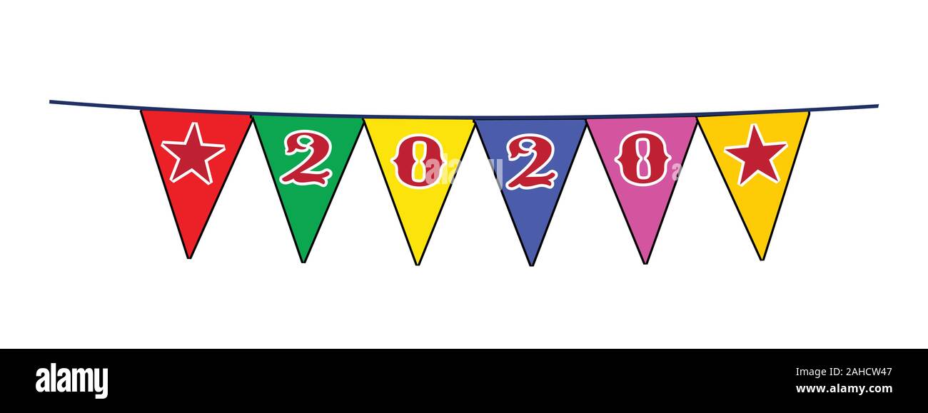 The text 2020s as a line of bunting on a white background Stock Vector ...