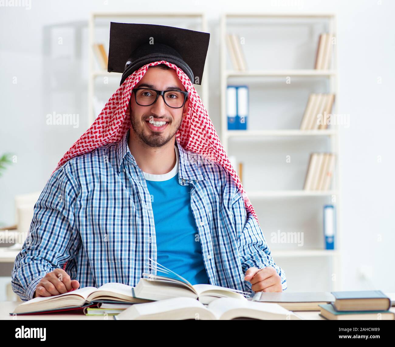 The arab student preparing for university exams Stock Photo - Alamy