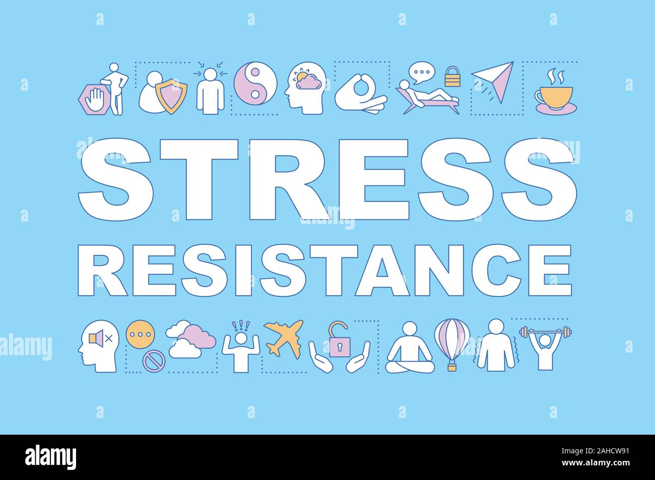 Stress resistance word concepts banner. Calming and relaxing. Stress ...