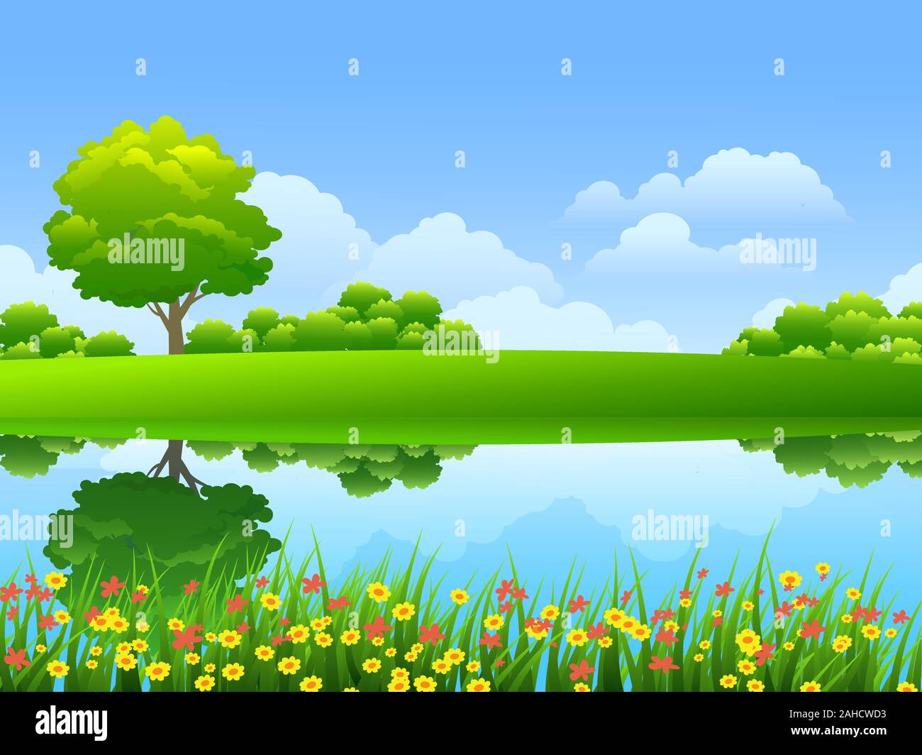 Path in park river Stock Vector Images - Alamy
