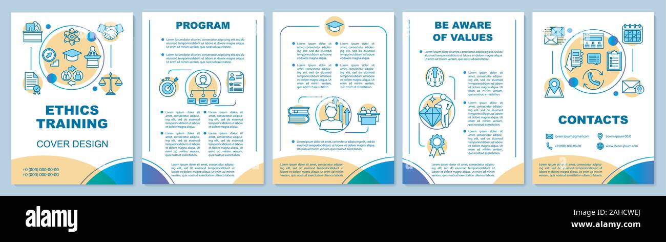 Business ethics courses brochure template layout. Core values ...