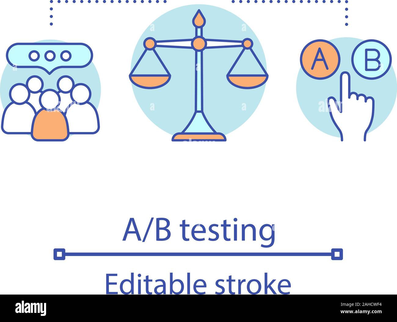A/B testing concept icon. Advertising campaign idea thin line ...
