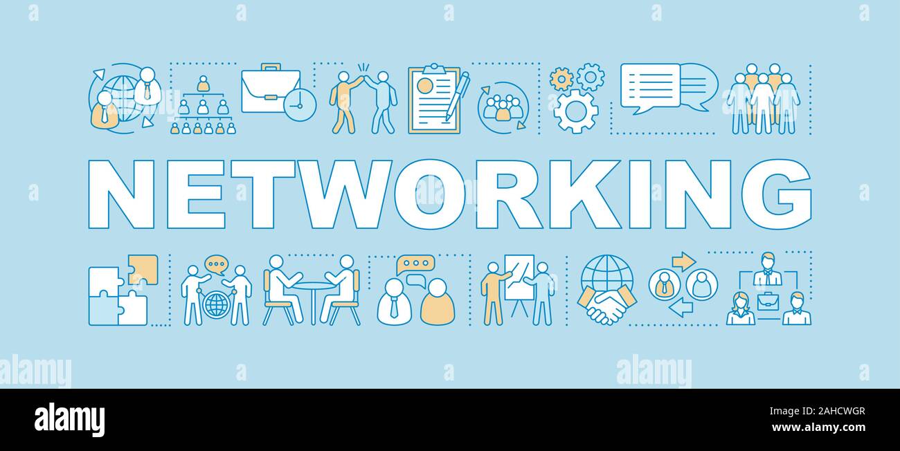 Networking word concepts banner. Team building. Negotiations. Isolated ...