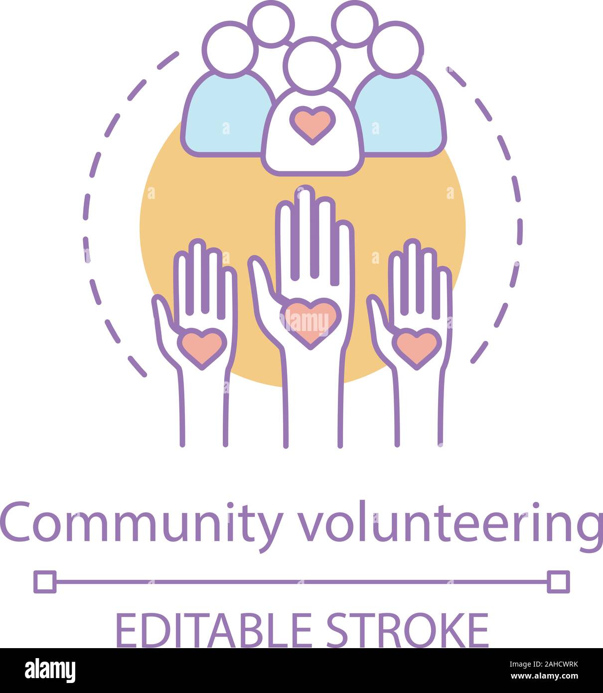 Welfare volunteering concept icon. Charitable corporate foundation ...