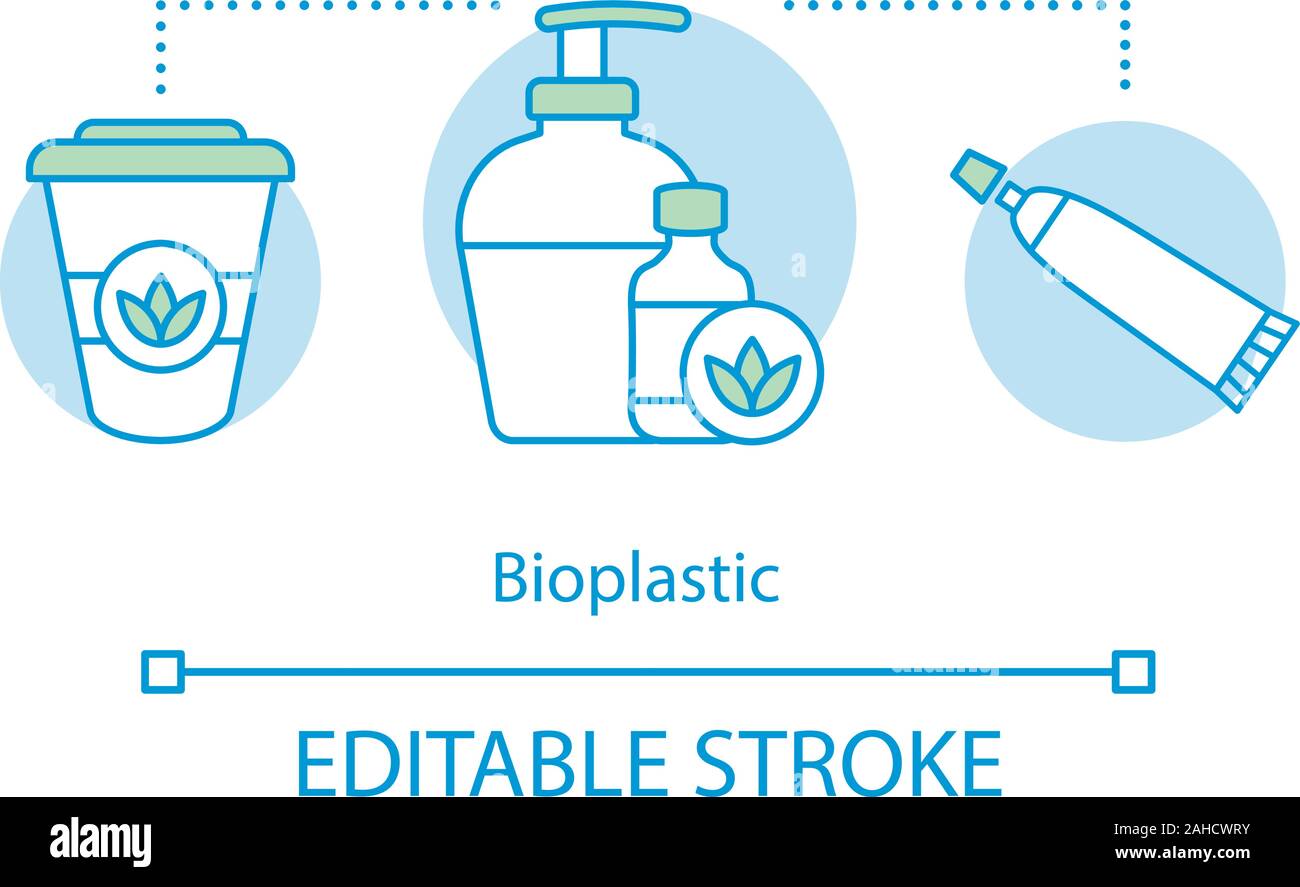 Bioplastic concept icon. Eco plastic idea thin line illustration ...