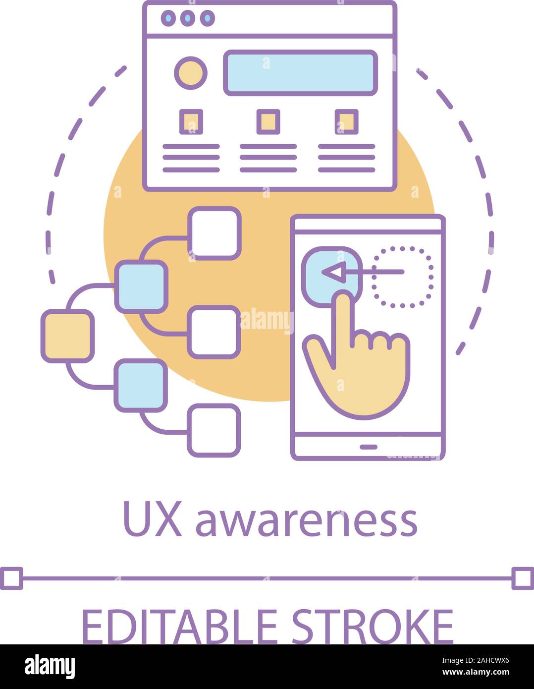 UX concept icon. User interface idea thin line illustration. Website ...