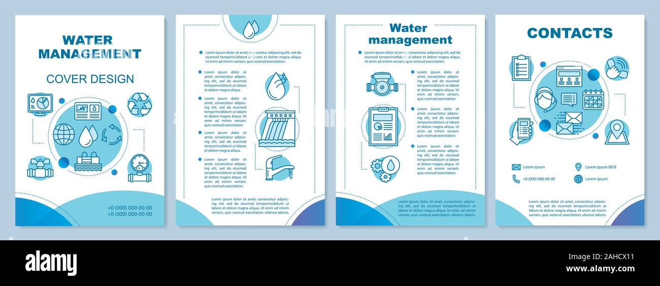 Water resource management brochure template layout. Flyer, booklet ...