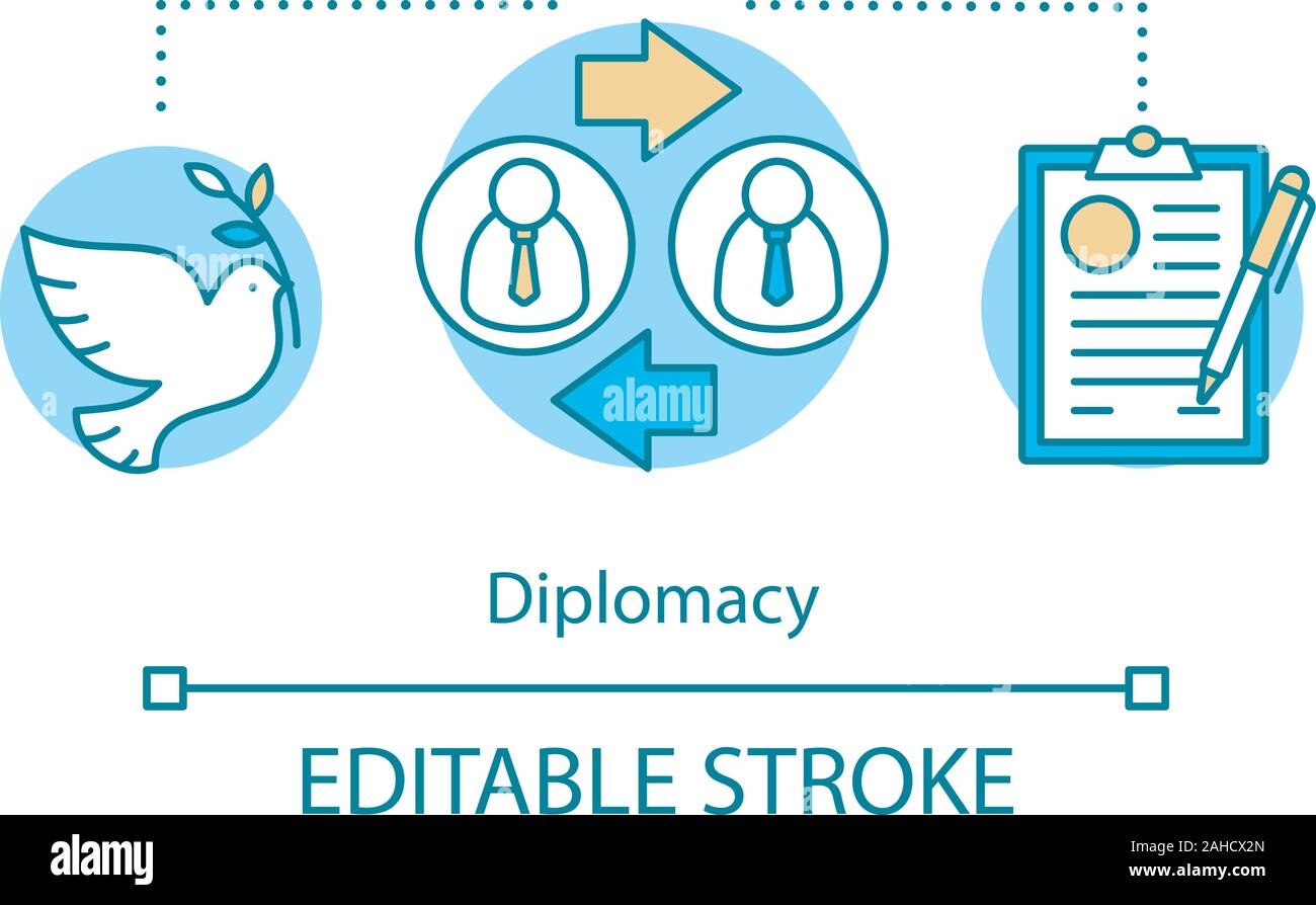 Diplomacy concept icon. Negotiations idea thin line illustration ...